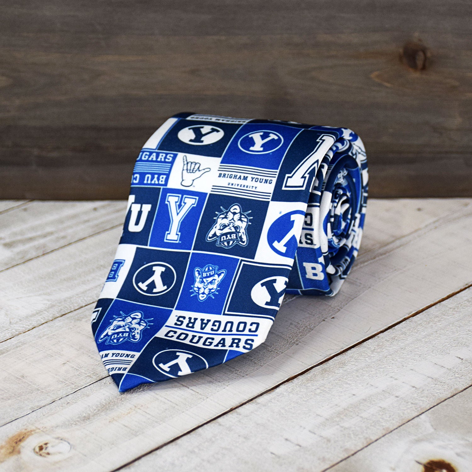 The Perfect BYU Men's Tie With Cougars Logo Patterns Designs – Fan ...