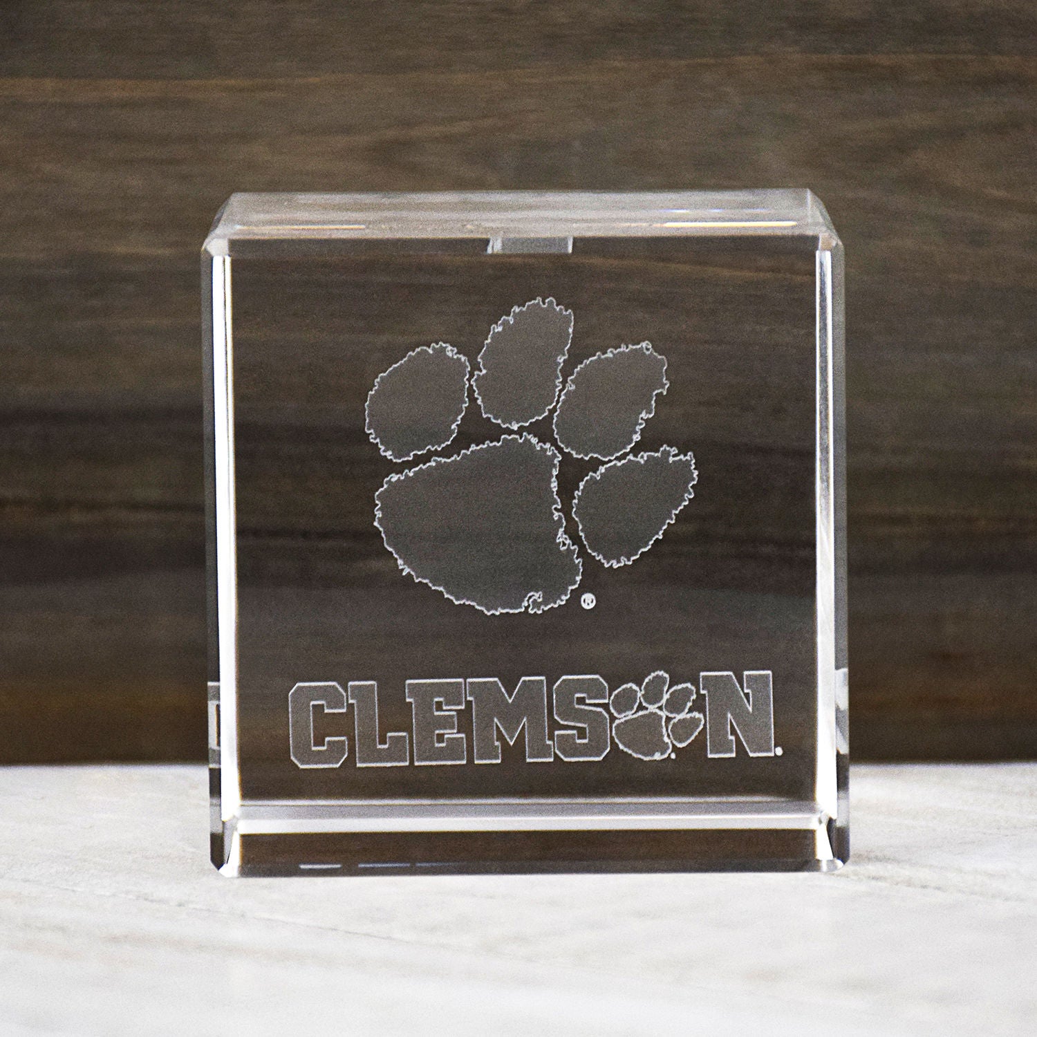 Clemson Tigers Laser Engraved Paw Crystal Cube – Fan Frenzy Gifts